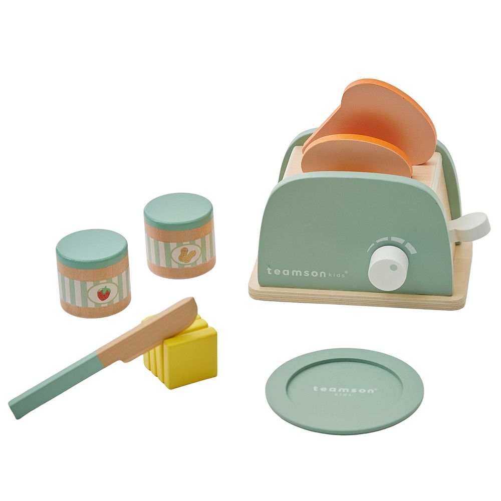 Teamson Kids Kids Wood Play Toaster & Accessories Playset