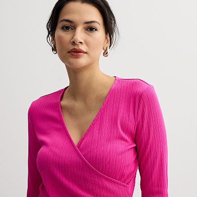 Women's Nine West Texture Wrap Top