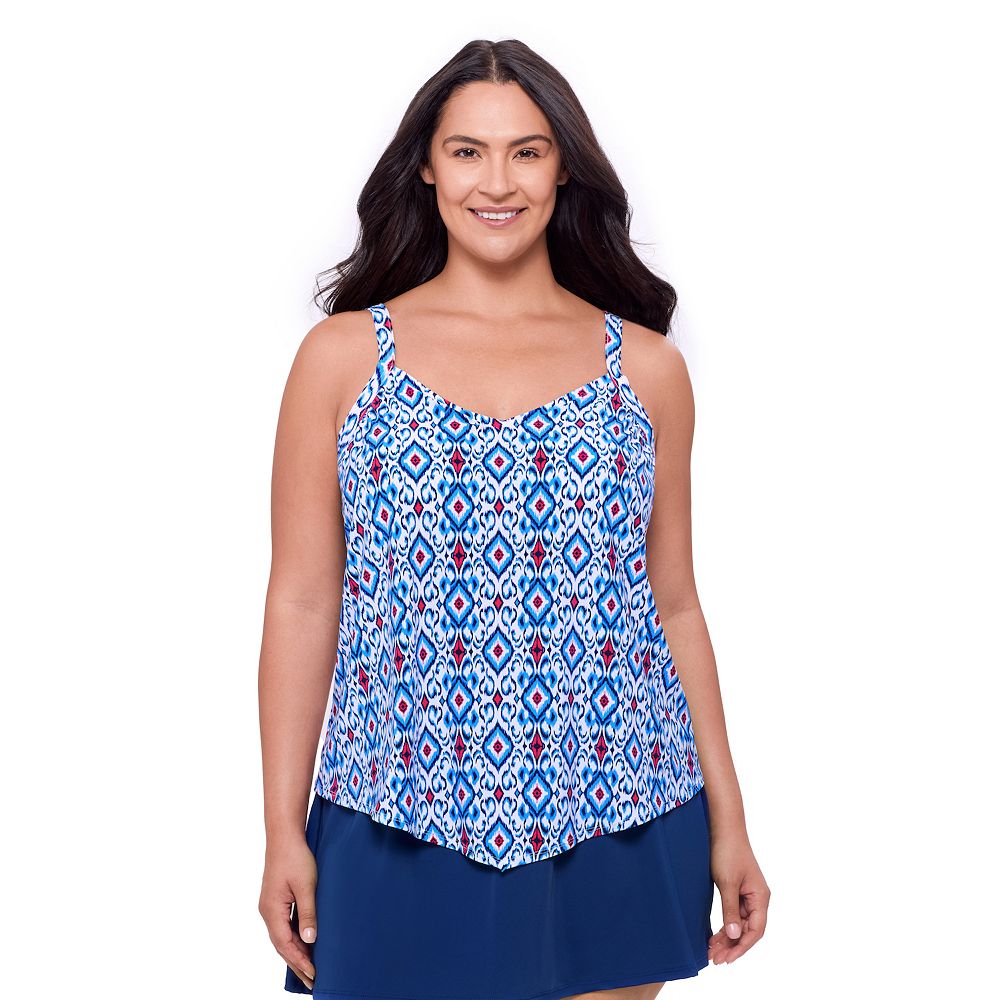 Plus Size Bal Harbour V Neck Hankini Swim Top