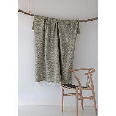 Discover Europe - Made In Spain Brown Herringbone Luxury Throw