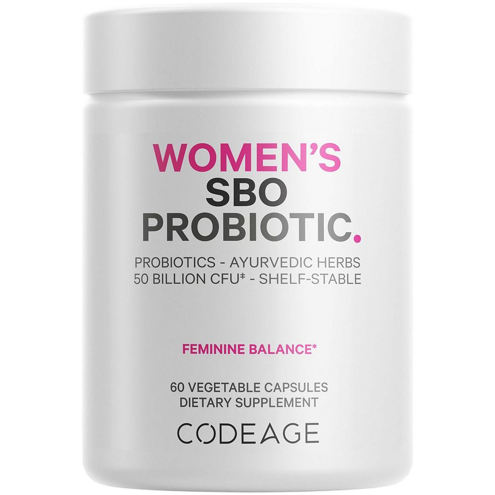 Codeage Women's SBO Probiotic 50 Billion CFU + Prebiotics Supplement 60 ct