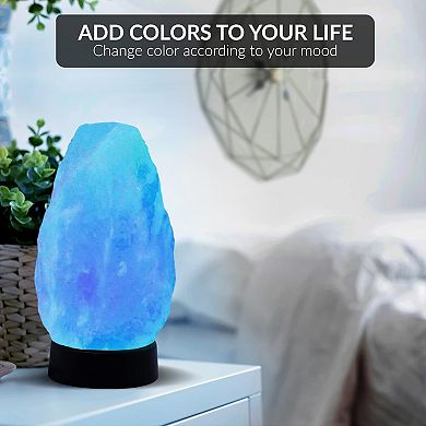 Himalayan Glow Multi-color Crystal Rock Night Light With Plastic Base ...