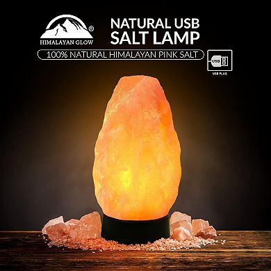 Himalayan Glow Multi-color Crystal Rock Night Light With Plastic Base ...