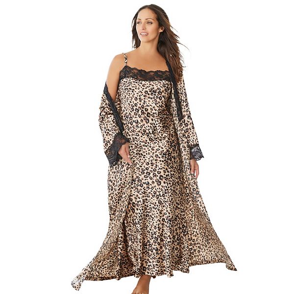 Amoureuse Plus Size The Luxe Satin Long Peignoir Set