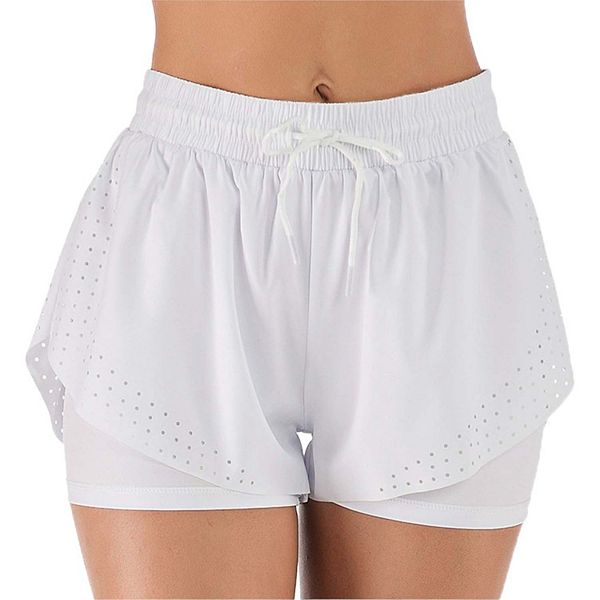 Women's Running Double Layer Fitness Workout Athletic Shorts