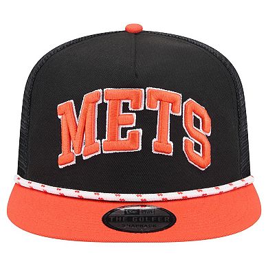 Men's New Era Black New York Mets Throwback Meshback Golfer Hat