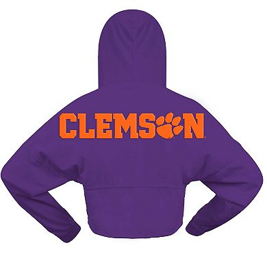 Women's Spirit Jersey Purple Clemson Tigers Oversized Cropped Pullover ...