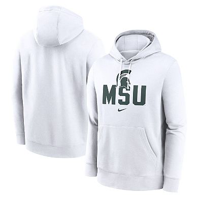 Men's Nike White Michigan State Spartans Primetime Club Fleece Pullover ...