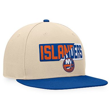 Men's Fanatics Cream/Royal New York Islanders Goalaso Snapback Hat