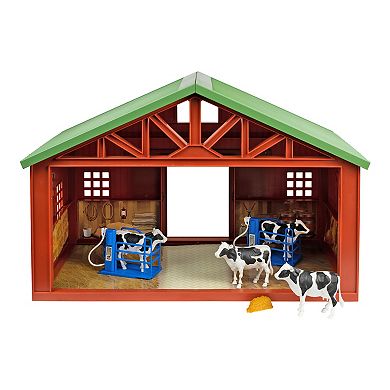 New Ray Country Life Extra Large Barn Dairy w/ 1:18 Cattle & Vehicle ...