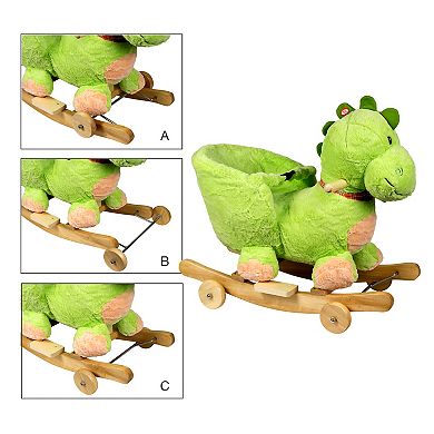 PonyLand Dinosaur Rocking Chair with Wheels & Music