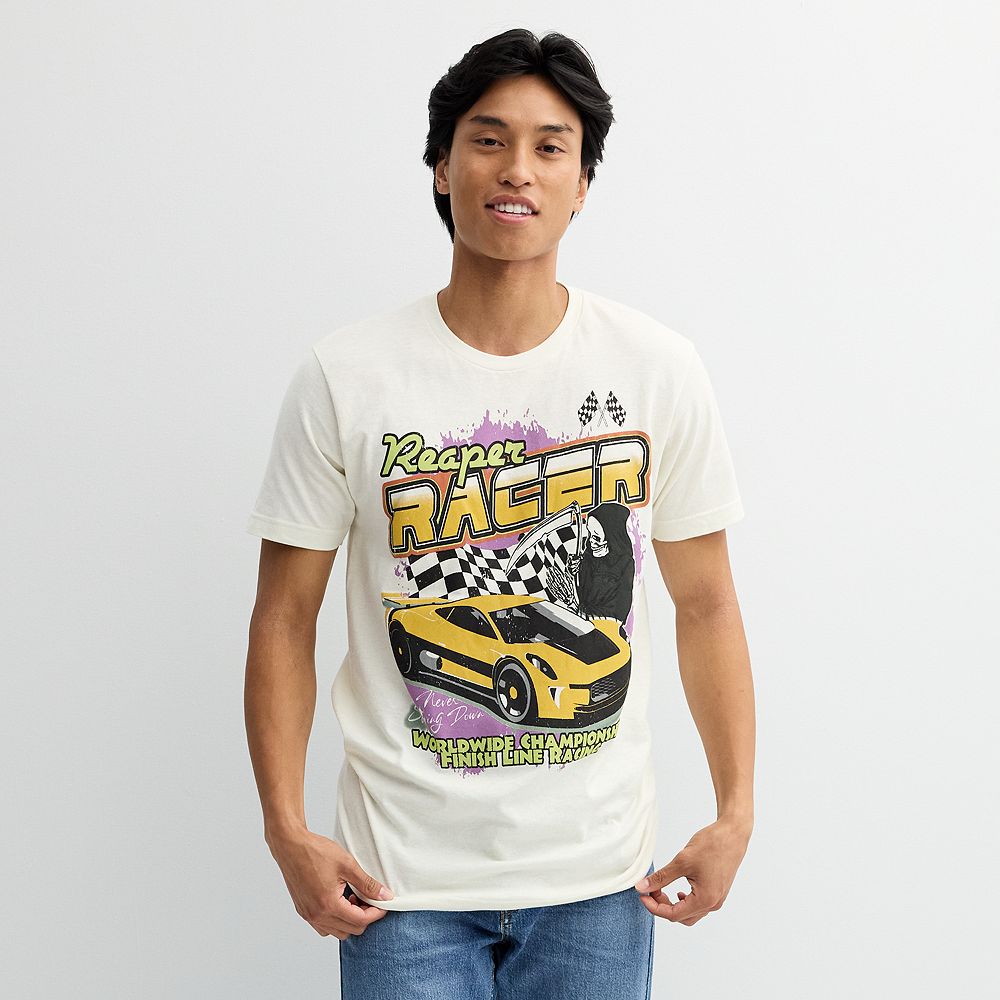 Men's "Reaper Racer" Vintage Oversized Graphic Racing Car Tee