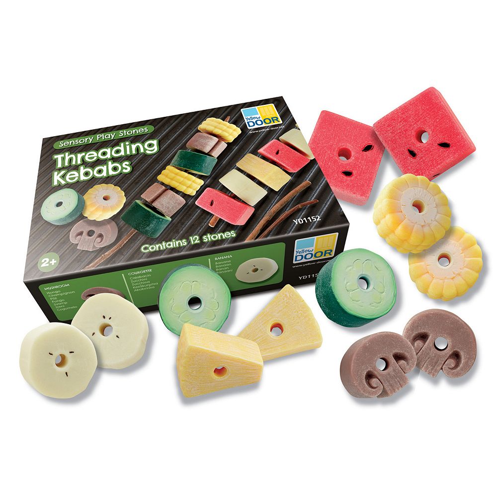 Yellow Door Threading Kebabs Sensory Play Stones