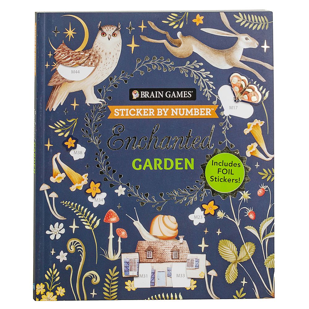 Brain Games Sticker by Number Enchanted Garden