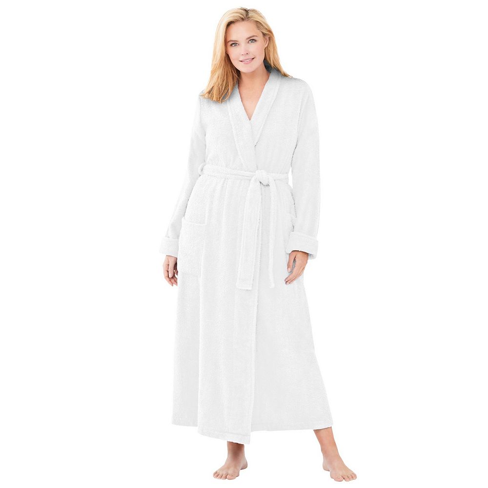 Dreams & Co. Plus Size Long Terry Robe