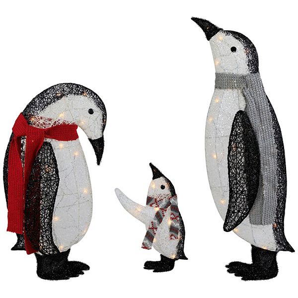 Northlight 3D Lighted Winter Penguin Family Outdoor Christmas Yard ...