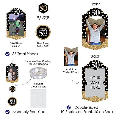 Big Dot Of Happiness Adult 50th Birthday Gold Party Hanging Vertical ...
