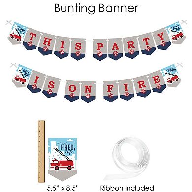 Big Dot Of Happiness Fired Up Fire Truck - Party Supplies - Banner ...