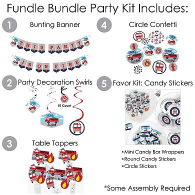 Big Dot Of Happiness Fired Up Fire Truck - Party Supplies - Banner ...