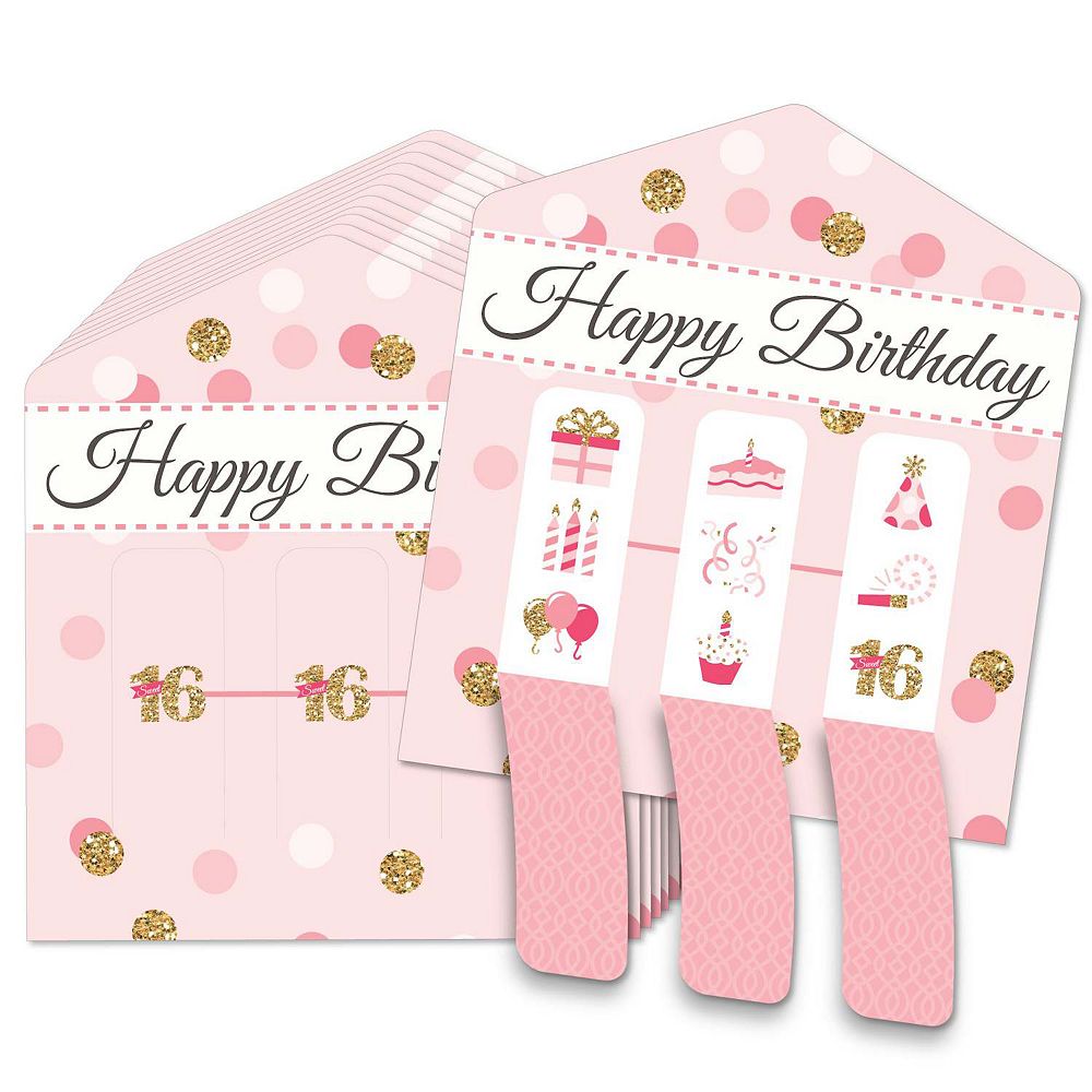 Big Dot Of Happiness Sweet 16 - 16th Birthday Party Game Cards Pull ...
