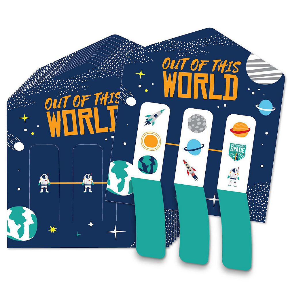 Big Dot Of Happiness Blast Off To Outer Space Party Game Cards Pull ...
