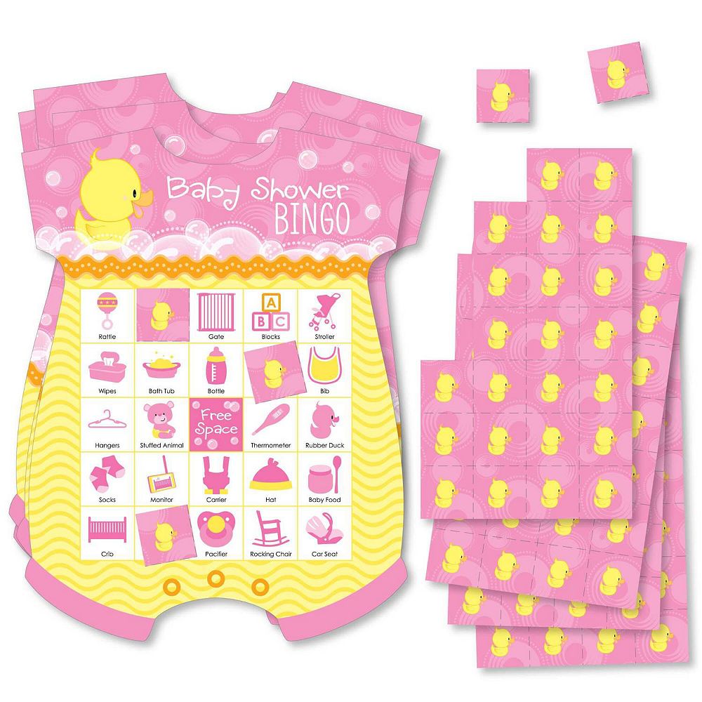 Big Dot Of Happiness Pink Ducky Duck - Picture Cards & Markers - Baby ...