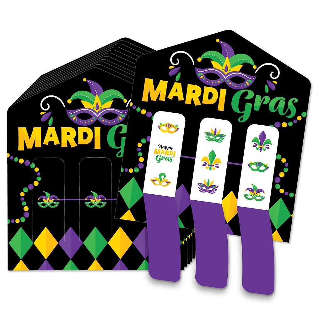 Big Dot Of Happiness Colorful Mardi Gras Mask Masquerade Game Pull Tabs ...