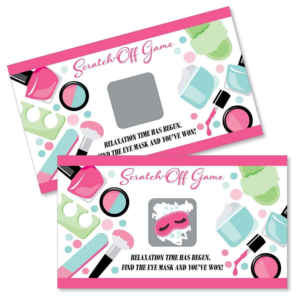 Big Dot Of Happiness Spa Day - Girls Makeup Party Game Scratch Off ...