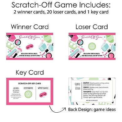 Big Dot Of Happiness Spa Day - Girls Makeup Party Game Scratch Off ...