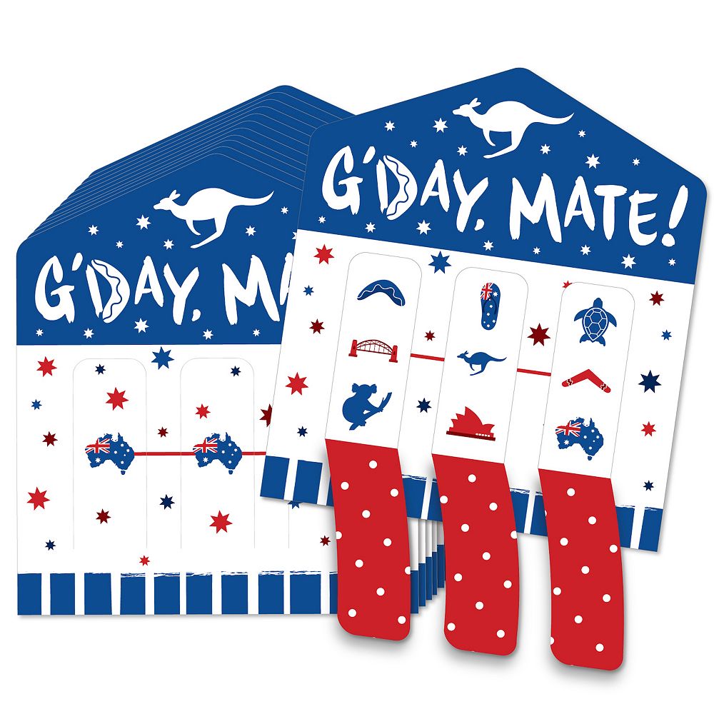 Big Dot Of Happiness Australia Day G’day Mate Party Game Cards Pull ...