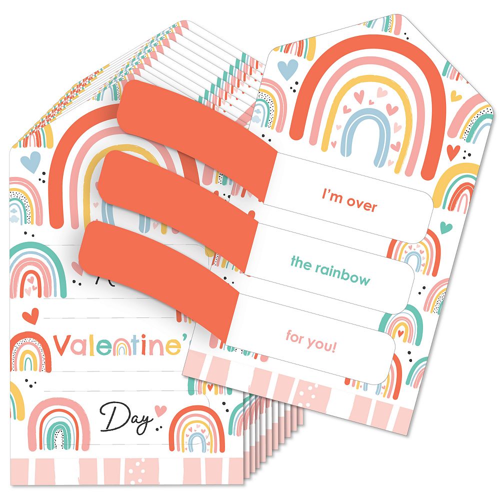 Big Dot Of Happiness Hello Rainbow Boho Cards For Kids Happy Valentine ...