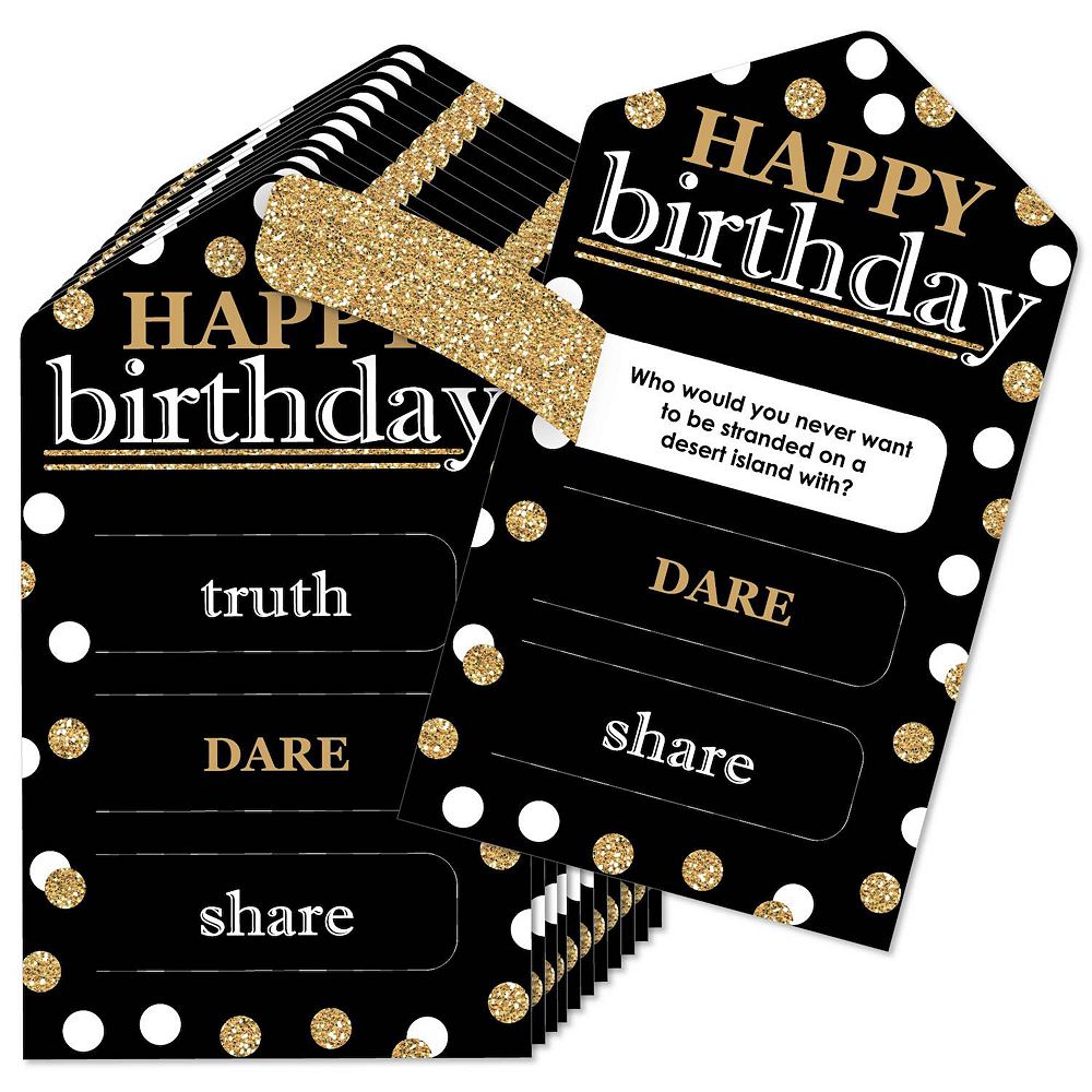 Big Dot Of Happiness Adult Happy Birthday Gold Party Game Truth, Dare ...
