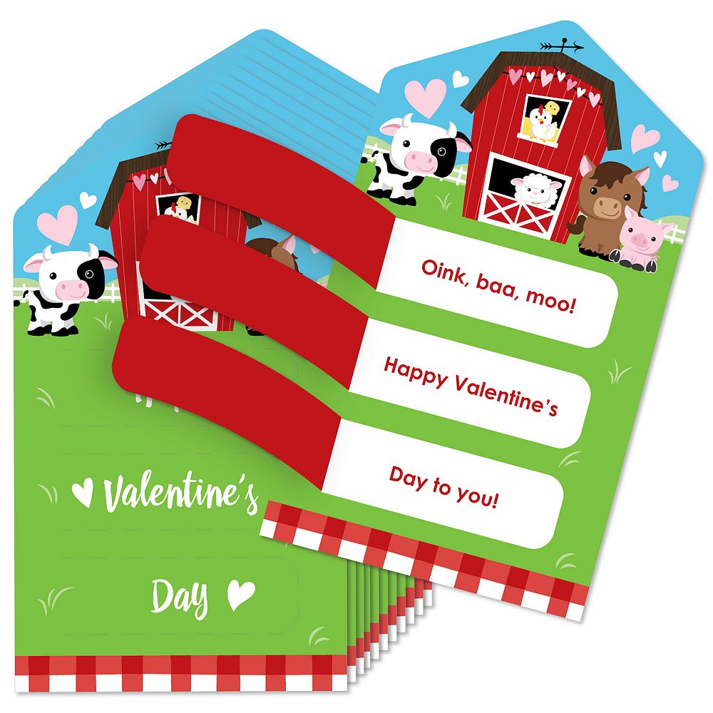 Big Dot Of Happiness Farm Animals - Cards For Kids - Happy Valentine's ...