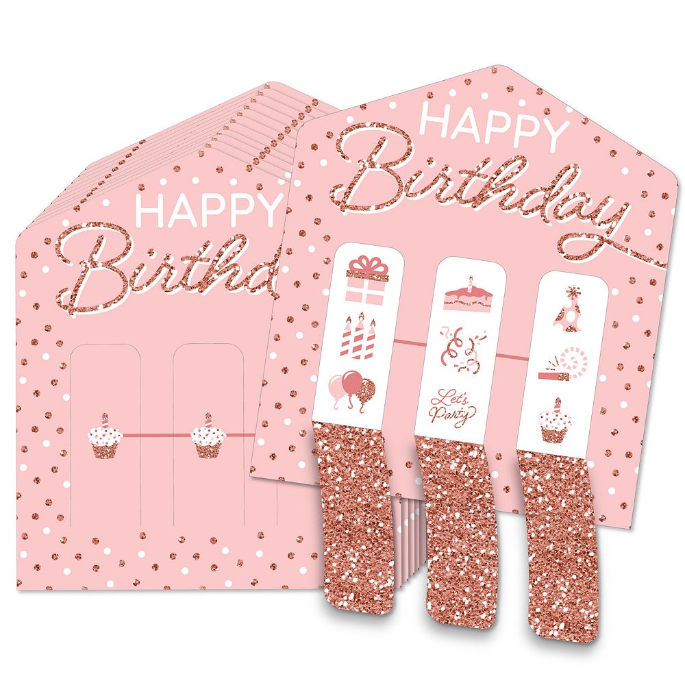 Big Dot Of Happiness Pink Rose Gold Birthday - Party Game Cards - Pull ...