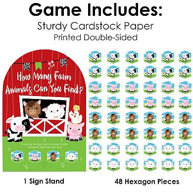 Big Dot Of Happiness Farm Animals Baby Shower Or Birthday Scavenger ...