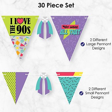 Big Dot Of Happiness 90's Throwback Diy 1990s Party Pennant Decoration ...