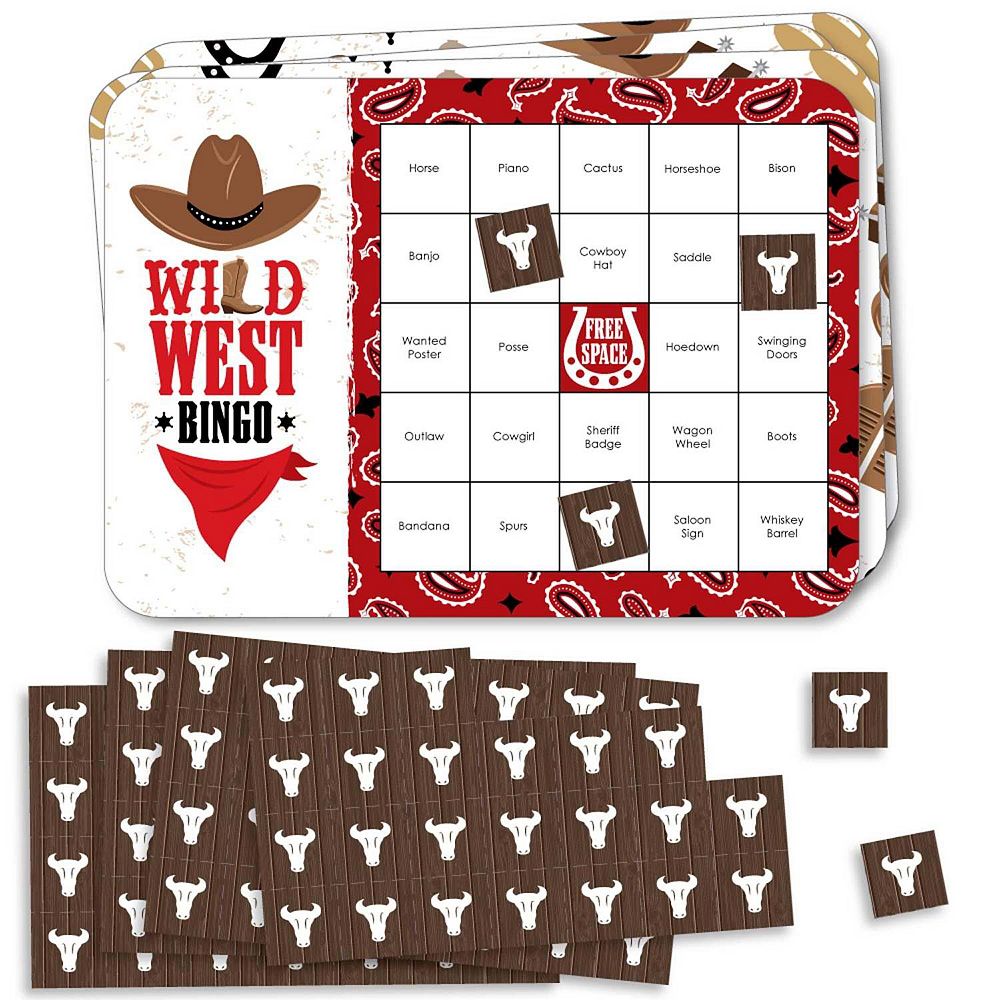 Big Dot Of Happiness Western Hoedown - Bar Cards & Markers - Wild West ...