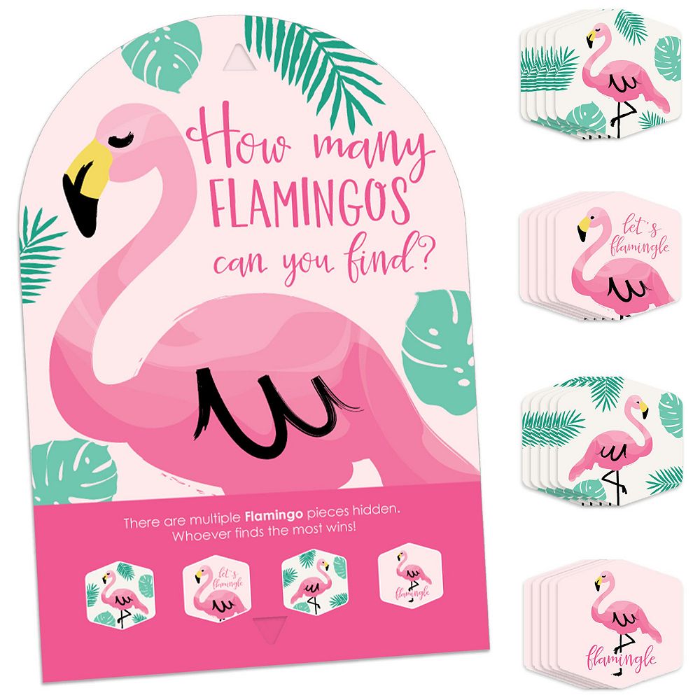Big Dot Of Happiness Pink Flamingo - Tropical Summer Party Scavenger ...