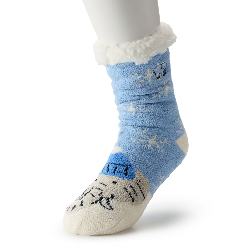 Juniors IVORY ELLA Snowy Day Sherpa Lined Knit Socks