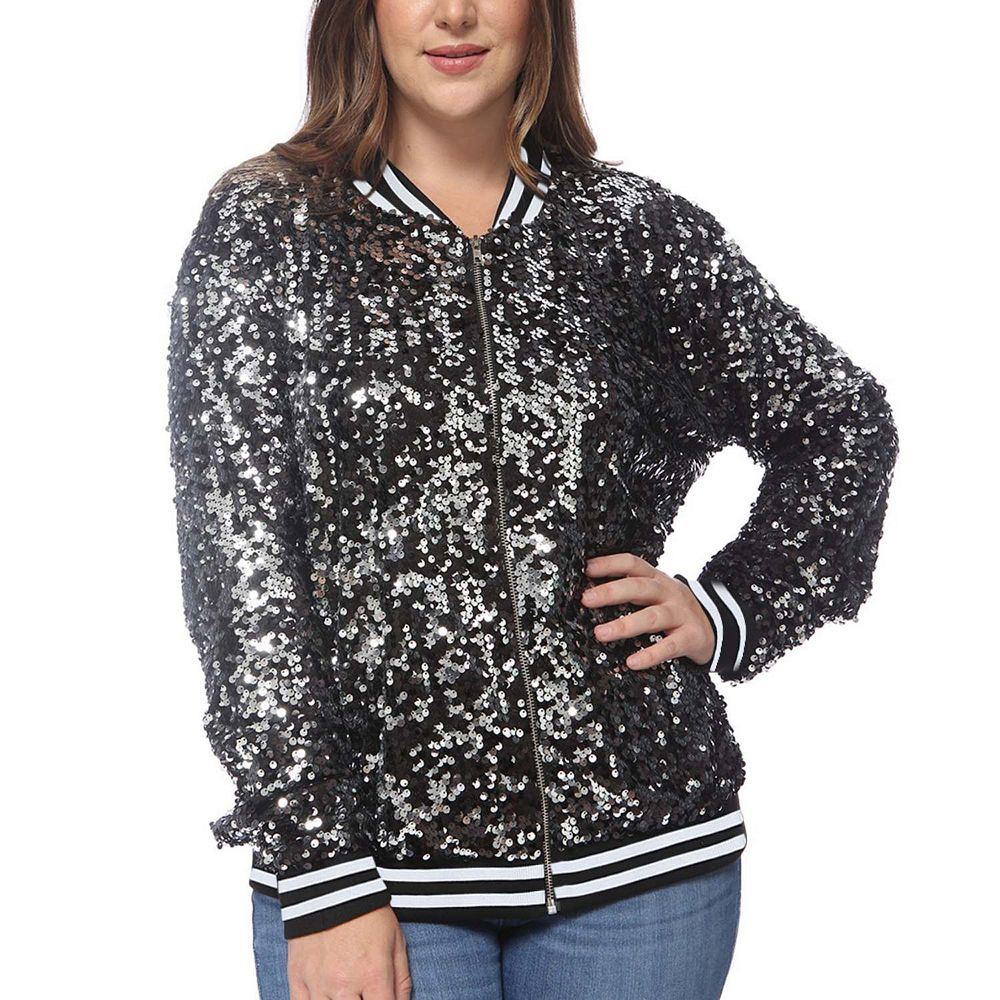 Women's Sequin Party Nightout Bomber Jacket
