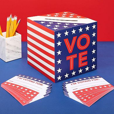 Patriotic Ballot Box & Voting Cards Set, Election Day, Contests, School ...