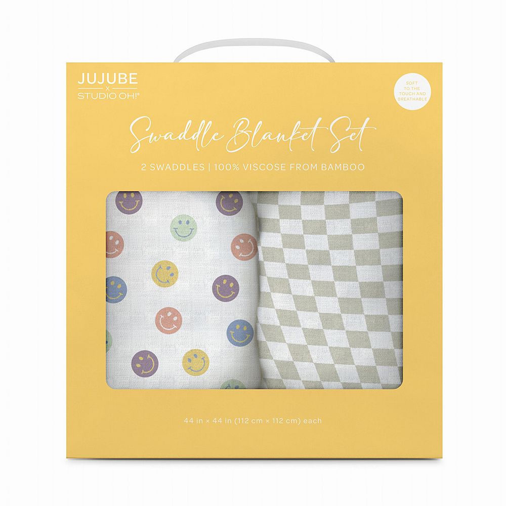 JuJuBe x Studio Oh! 2-Pack Swaddle Blanket Set
