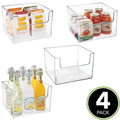 mDesign Plastic Kitchen Storage Organizer Bin with Open Front - 4 Pack ...