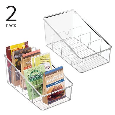 mDesign Plastic Kitchen Pantry Food Packet Organizer Bin Caddy - 2 Pack ...