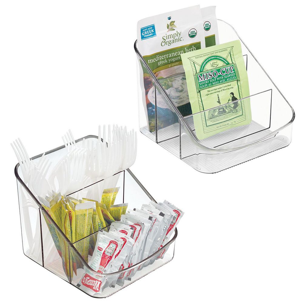 mDesign Small Plastic Kitchen Food Packet/Pouch Organizer Caddy, 2 Pack ...