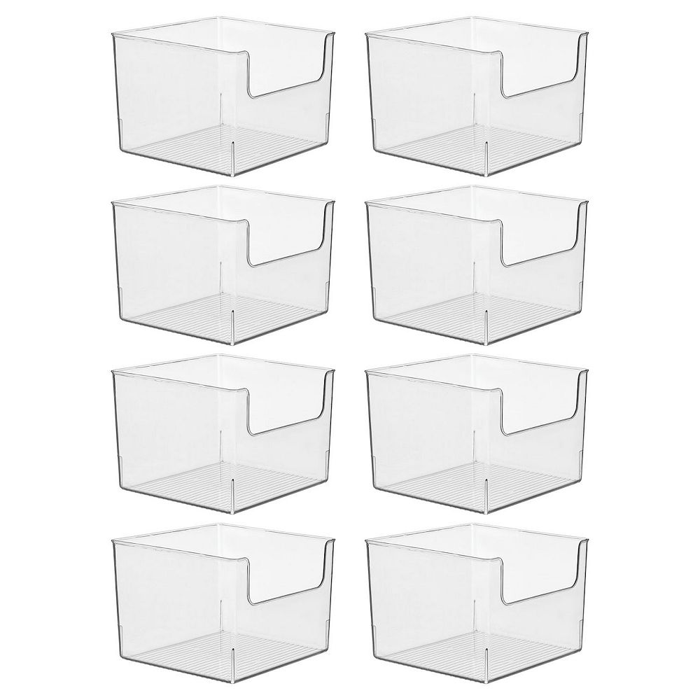 mDesign Plastic Kitchen Storage Organizer Bin with Open Front - 8 Pack ...