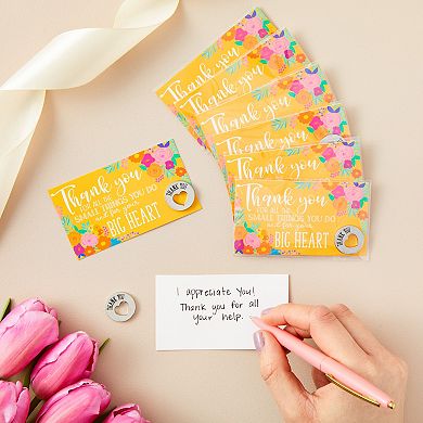 Set Of 12 Tokens Of Appreciation For Employees With Floral Thank You ...