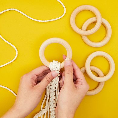 30 Pack 3 Inch Wooden Rings For Crafts, Macrame, Crochet, Diy Jewelry ...