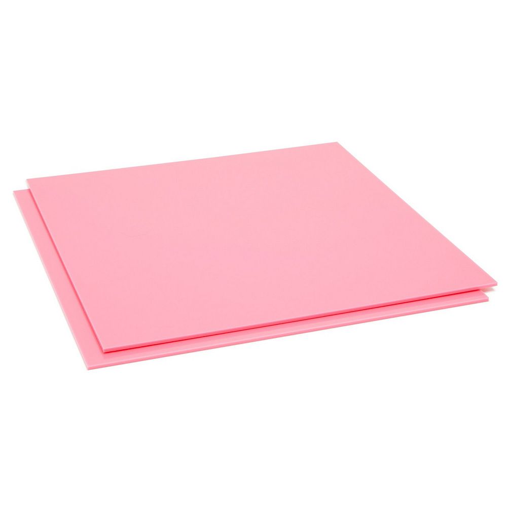 2-pack 12x12-inch Square Opaque Acrylic Plexiglass Sheet, Pink