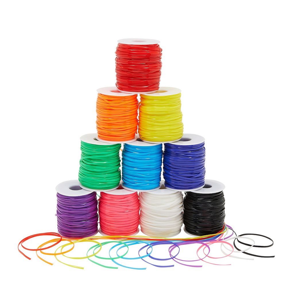 50 Yards Each Plastic Gimp String In 10 Colors For Crafting, 10 Spools